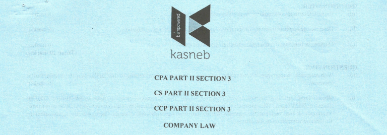 KASNEB Company law Past Papers and answers - KASNEB NOTES & REVISION KITS
